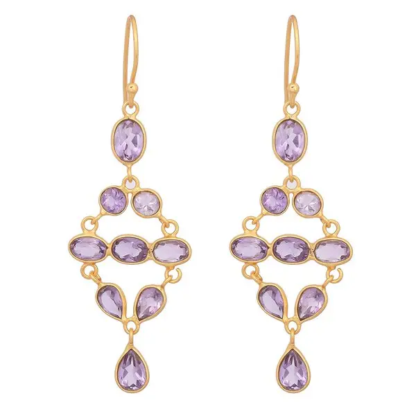 OPIUM JEWELS Tara Amethyst Earrings - Purple