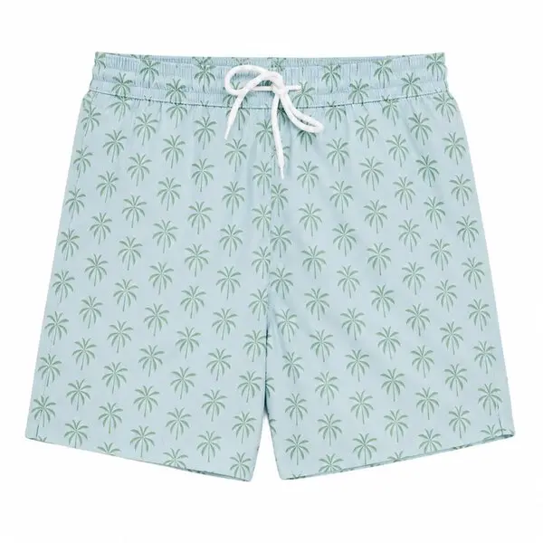 Jacques Zolty Blue / Green Kai Swimwear Palms Green Sky Blue