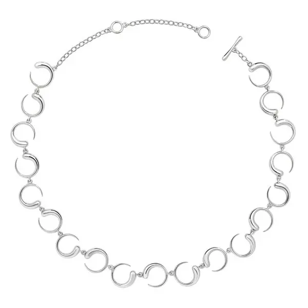 LUCY QUARTERMAINE Solid Sterling Luna Necklace - Silver