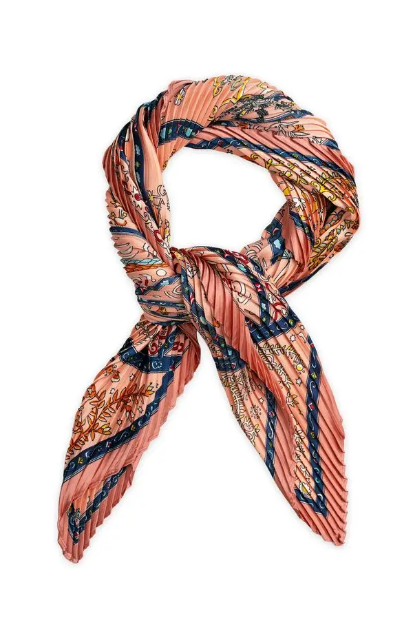 WILD COSMOS Jenna Plissé Petit Scarf - Pink