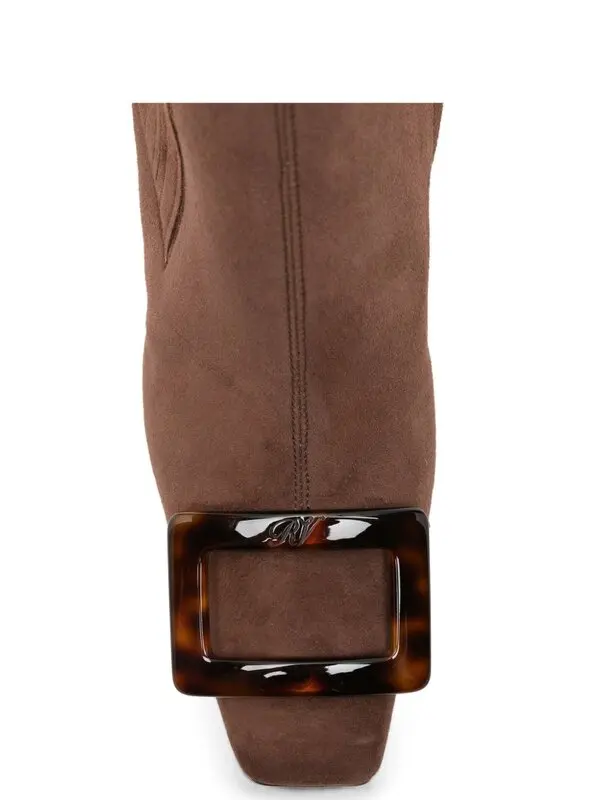 ROGER VIVIER Belle Vivier Suede Leather Boots - Brown