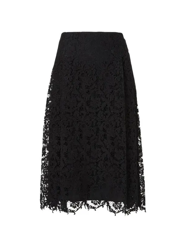 Fendi Macramé Lace Midi Skirt