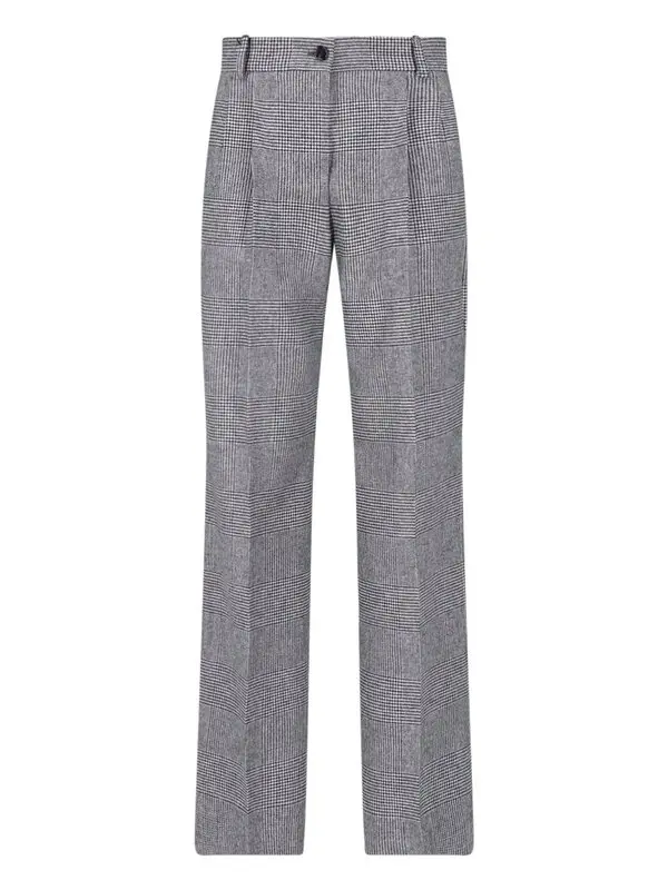 Dolce & Gabbana High-rise Plaid Wool-cashmere Trousers