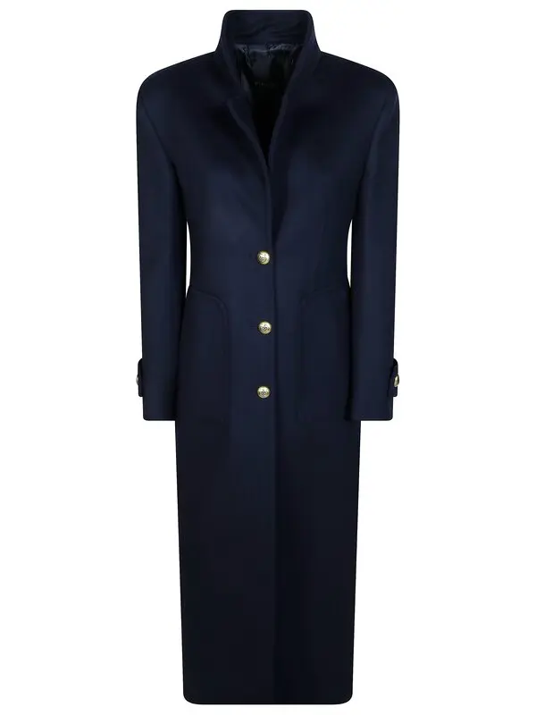 Pinko Verici Velour Overcoat - Blu