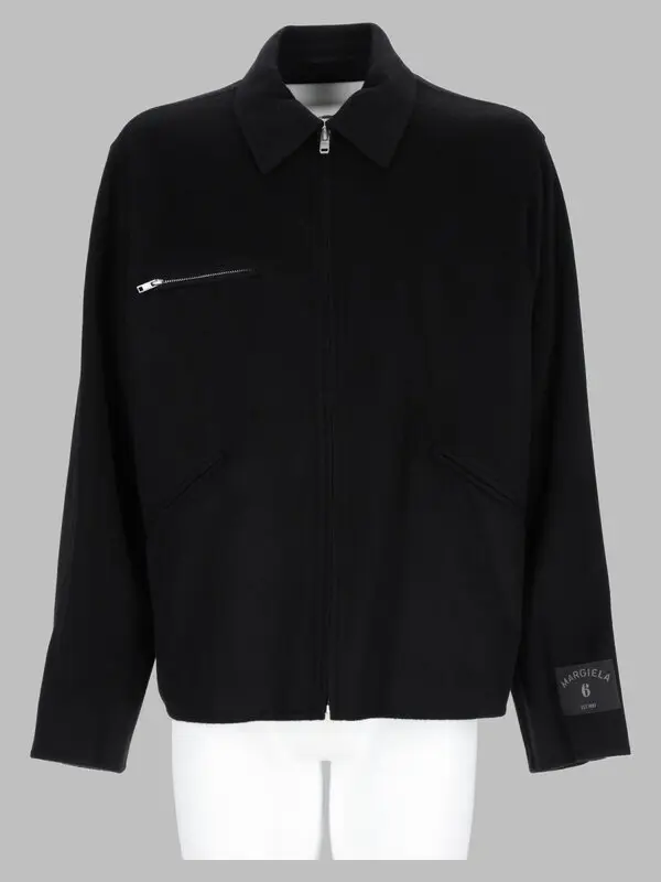 MAISON MARGIELA Wool Zip-up Jacket With Shirt Collar