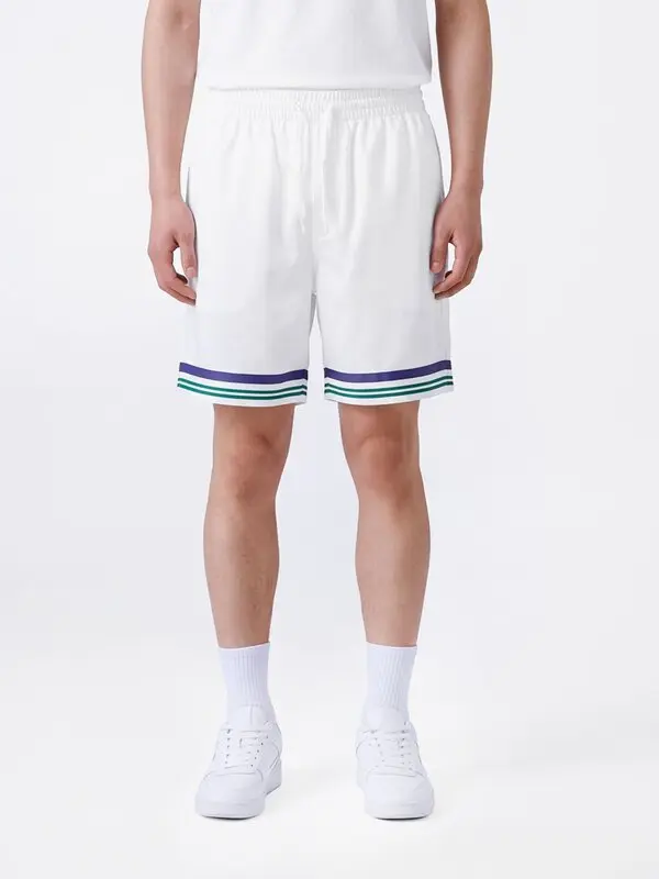 Casablanca Monogram Silk Shorts - White