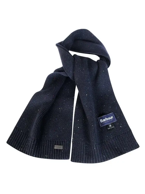 Barbour Fleck Knit Beanie And Scarf Set