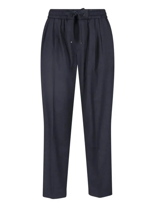 Dolce & Gabbana Drawstring Wool Trousers - Black
