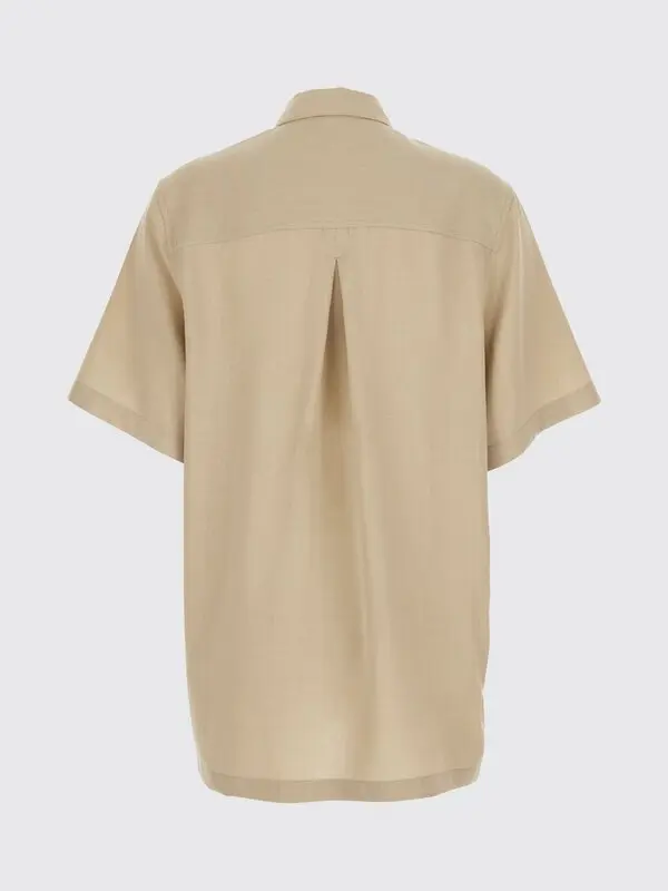 TOTEME Relaxed Fit Wool And Viscose Blend Polo Shirt - Beige