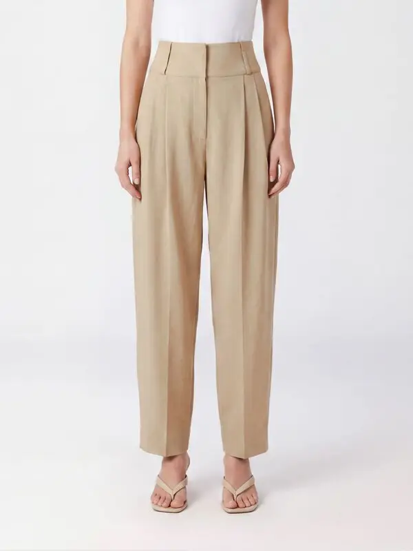 TOTEME High-waisted Wide-leg Trousers - Beige