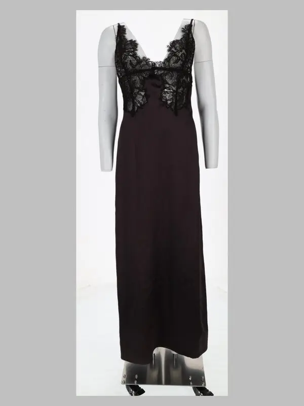 ALYSI Lace-trim Sleeveless Maxi Dress - Brown