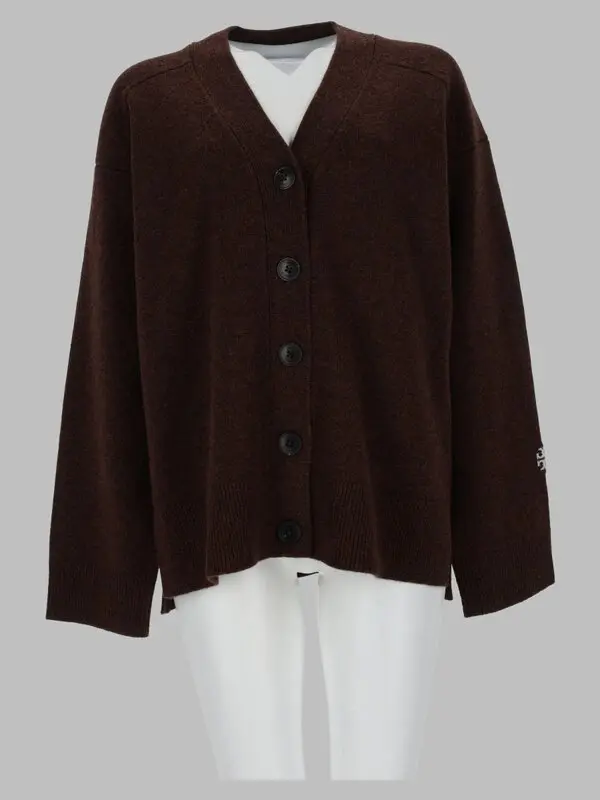 Tory Burch V-neck Button-front Wool Cardigan