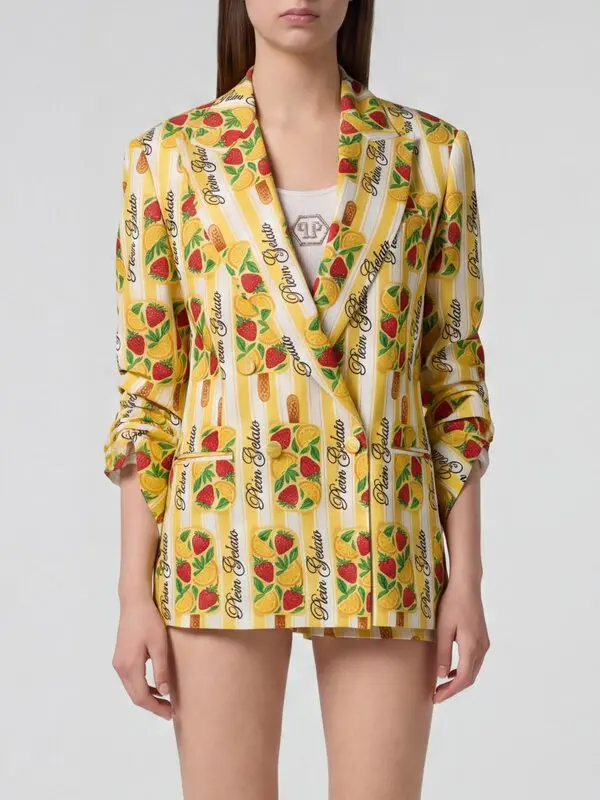 Philipp Plein Graphic Print Viscose Satin Blazer