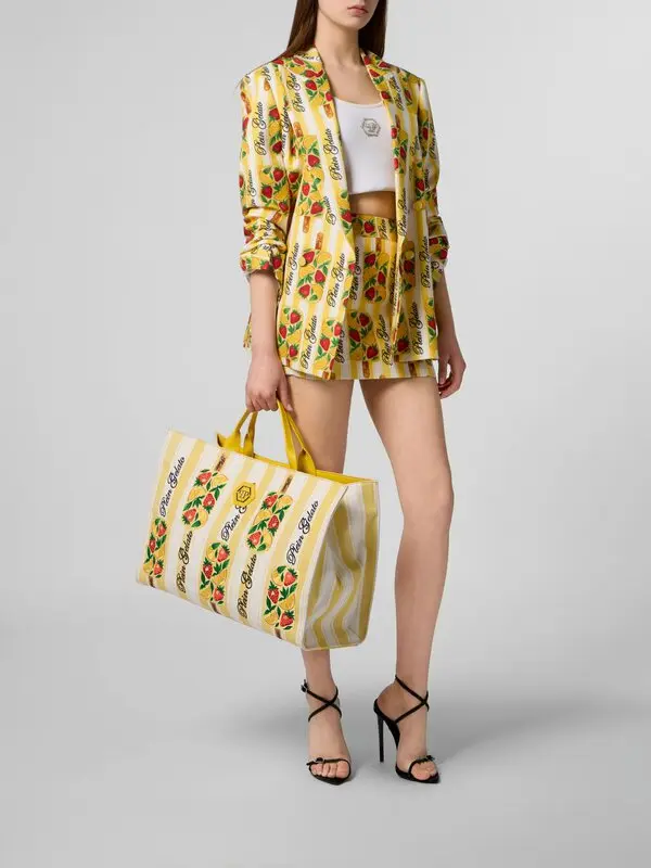 Philipp Plein Graphic Print Viscose Satin Blazer