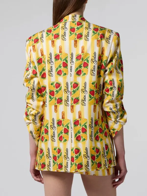 Philipp Plein Graphic Print Viscose Satin Blazer