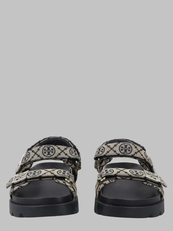 Tory Burch Logo Jacquard Strap Sandals - Multicolour