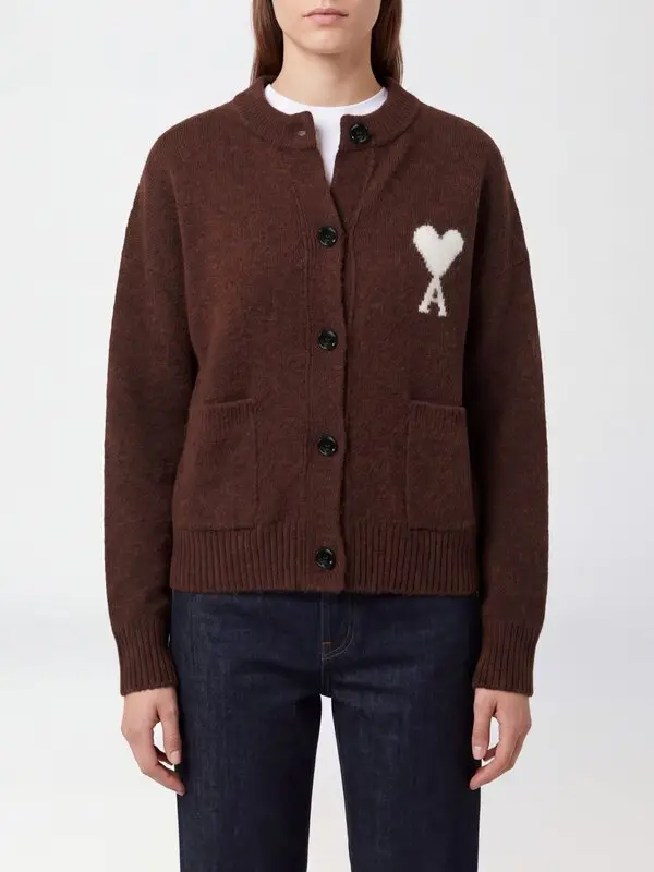 AMI Paris Relaxed Fit Wool And Alpaca Blend Cardigan