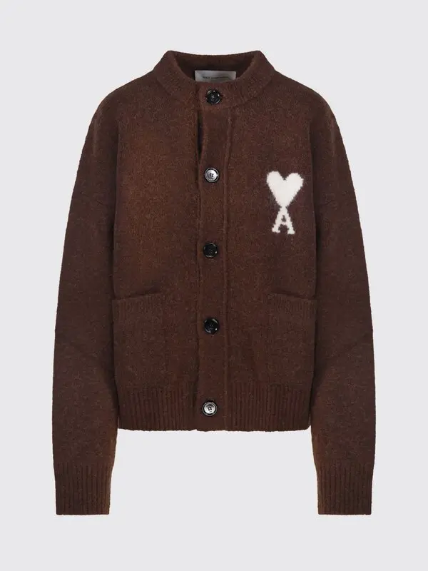 AMI Paris Relaxed Fit Wool And Alpaca Blend Cardigan