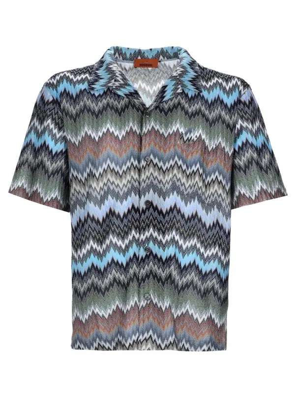 Missoni Short-sleeve Camp Collar Button-up Shirt