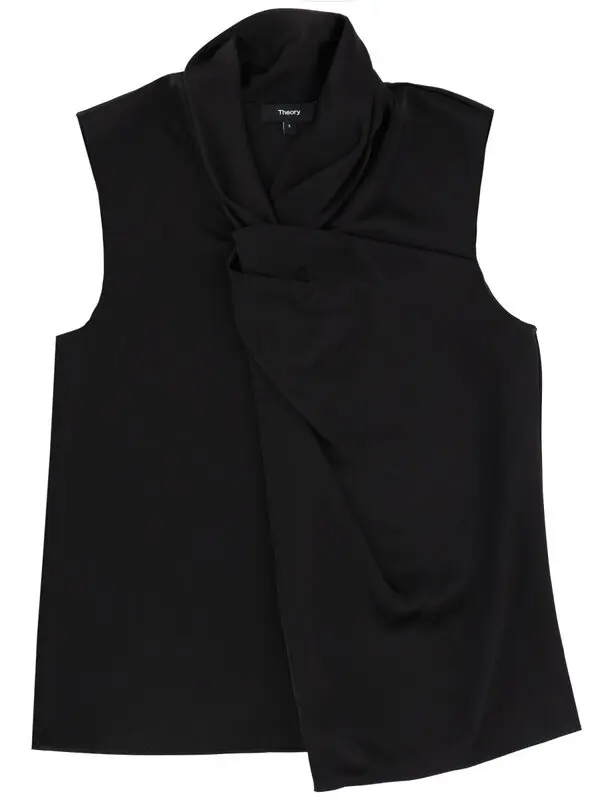 Theory Sleeveless Draped Cowl Neck Blouse