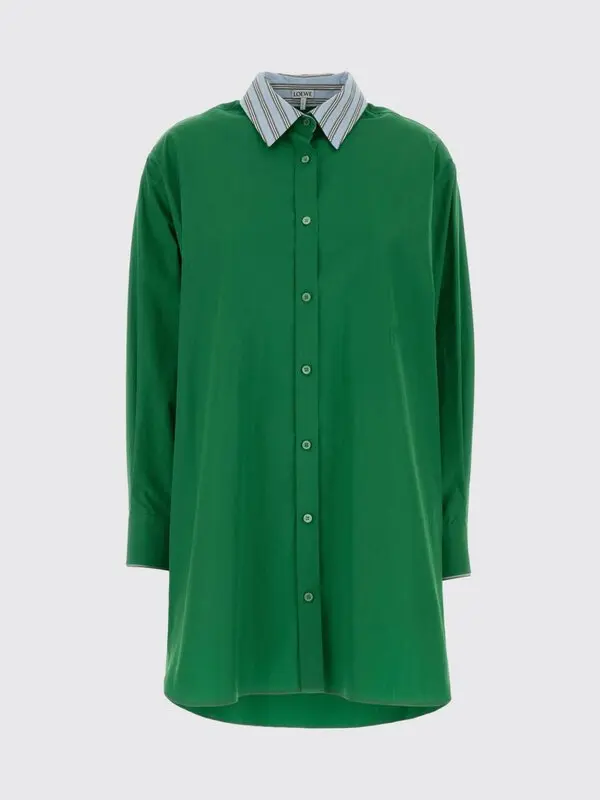 Loewe Embroidered Mini Shirt Dress - Green