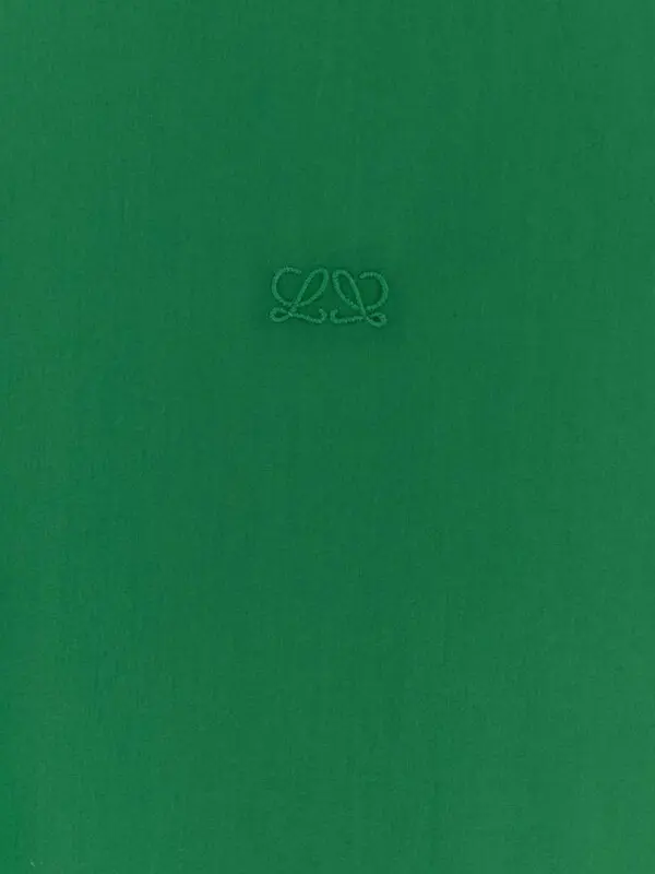 Loewe Embroidered Mini Shirt Dress - Green