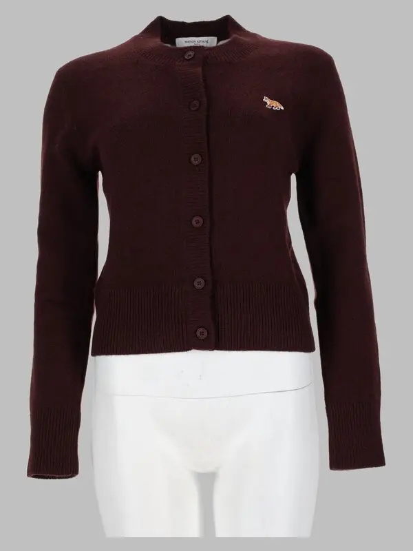 Maison Kitsuné Wool Cardigan With Fox Patch