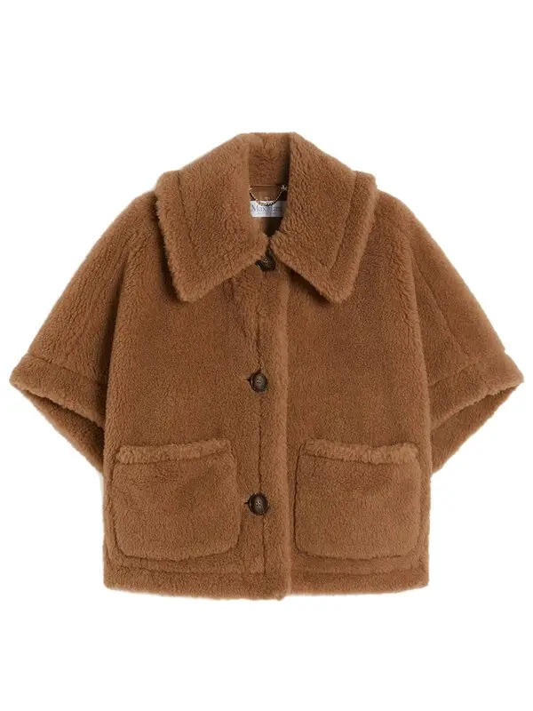Max Mara Alpaca-wool Teddy Cape Coat - Marrone