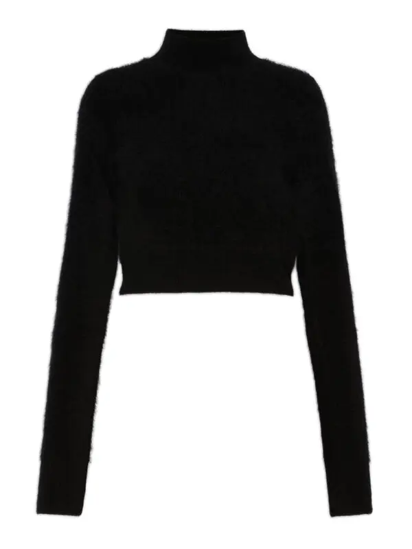 Sportmax Cashmere Pullover With Raised Collar - Nero