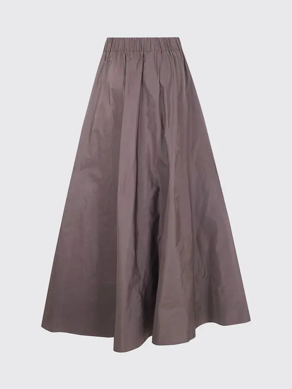 PAROSH High-waisted Flared Midi Skirt P.a.r.o.s.h. In Technical Fabric