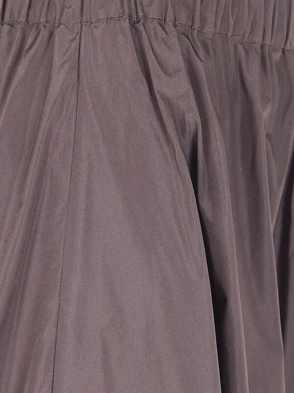 PAROSH High-waisted Flared Midi Skirt P.a.r.o.s.h. In Technical Fabric