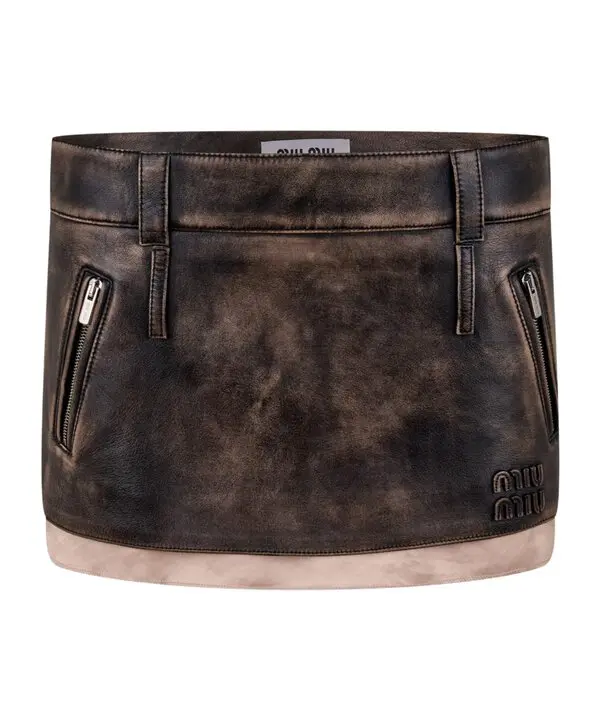 Miu Miu Leather Mini Skirt