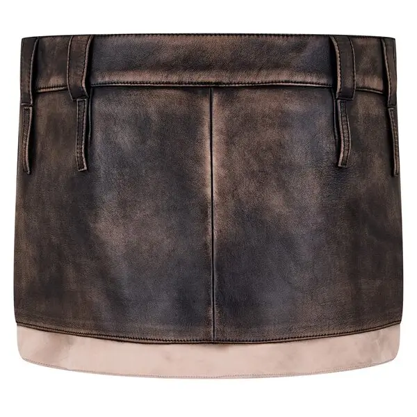 Miu Miu Leather Mini Skirt