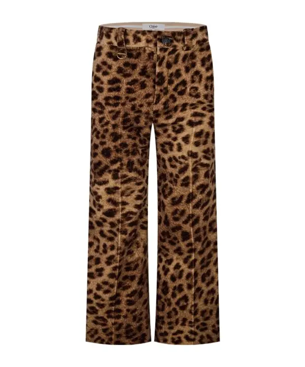 Chloé Leopard Print Casual Pants