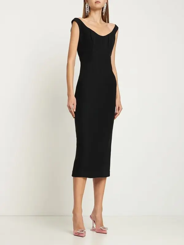 Roland Mouret Off-the-shoulder Midi Dress