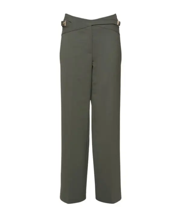 DION LEE Interlock Compact Wool Blend Wide Pants