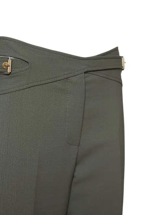 DION LEE Interlock Compact Wool Blend Wide Pants