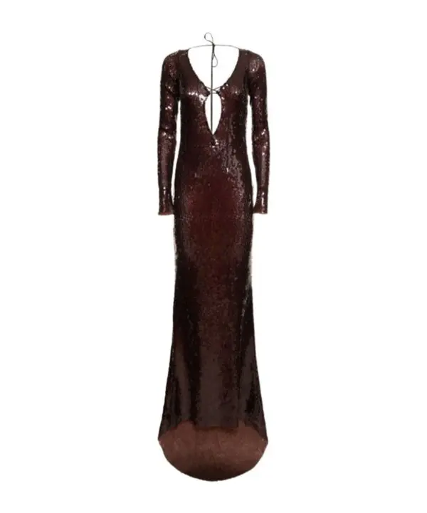 16Arlington Strappy Sequined Gown - Black
