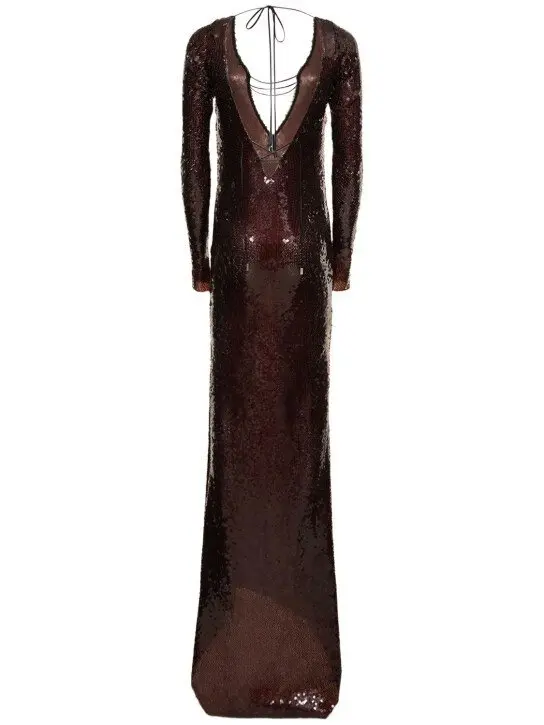 16Arlington Strappy Sequined Gown - Black