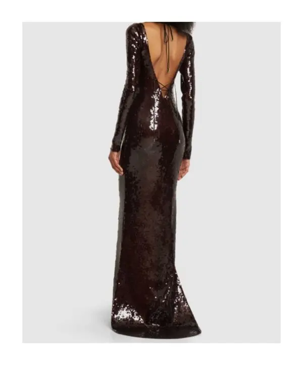 16Arlington Strappy Sequined Gown - Black
