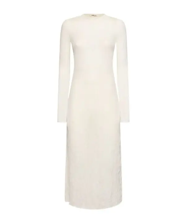 Auralee Wool Blend Long-sleeved Knit Dress
