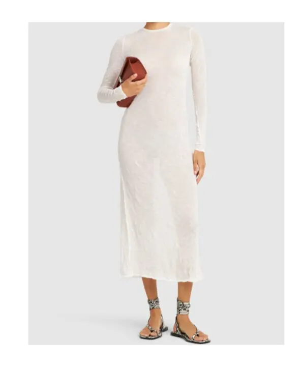 Auralee Wool Blend Long-sleeved Knit Dress