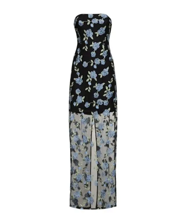 ROTATE BY BIRGER CHRISTENSEN Mermaid-print Ruffle Dress - Gray