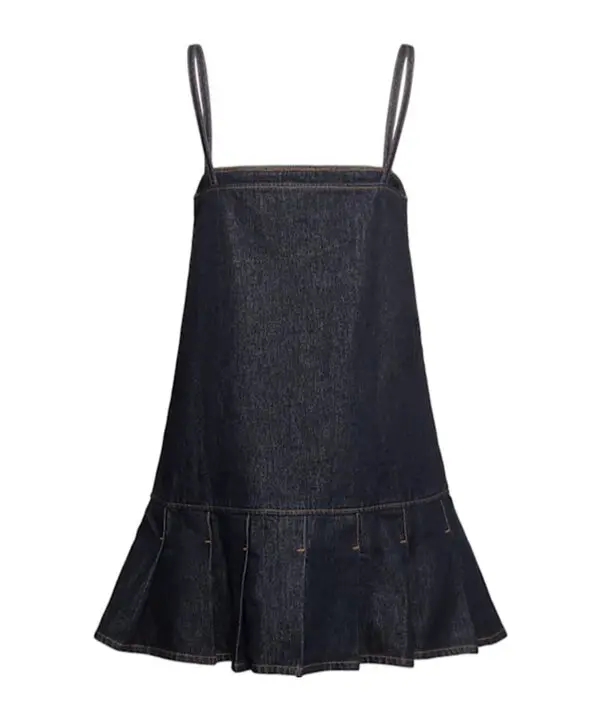 GANNI Denim Suspender Dress