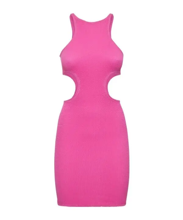 REINA OLGA Embossed Elastic Mini Dress