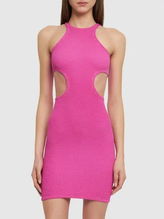 REINA OLGA Embossed Elastic Mini Dress