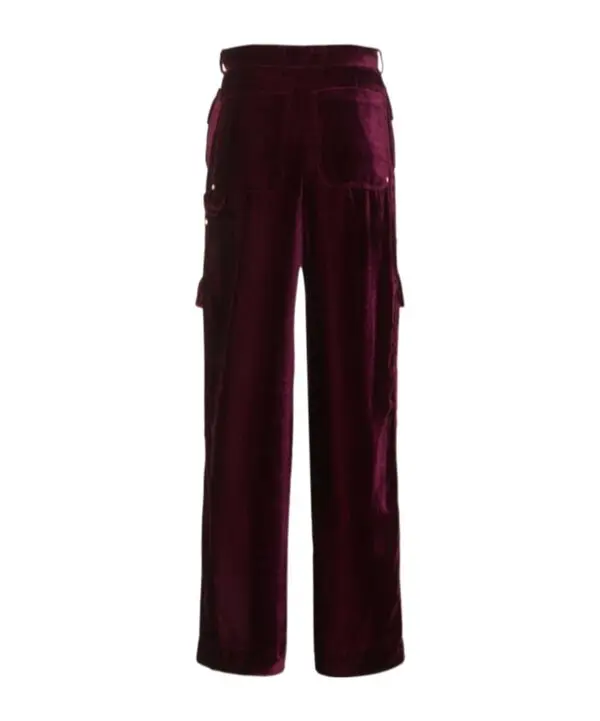 Stella McCartney Velvet Wide Leg Cargo Pants