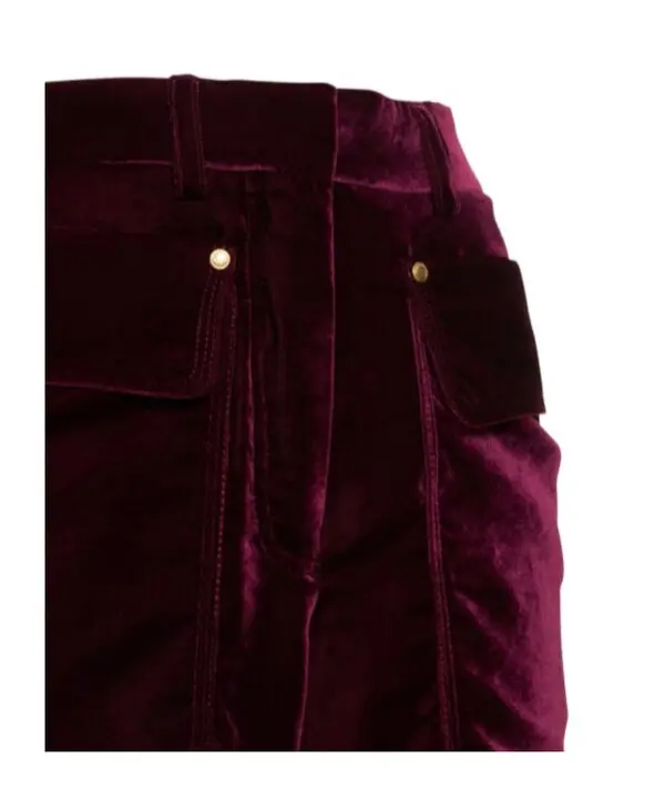 Stella McCartney Velvet Wide Leg Cargo Pants