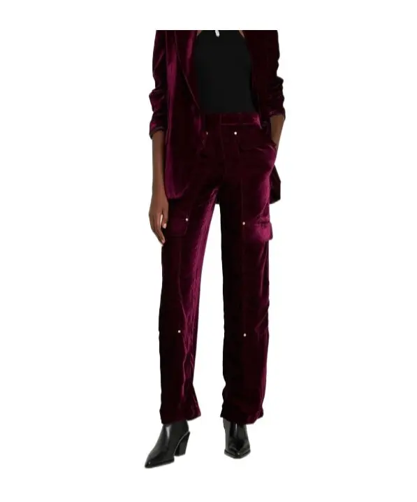 Stella McCartney Velvet Wide Leg Cargo Pants
