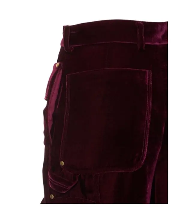 Stella McCartney Velvet Wide Leg Cargo Pants